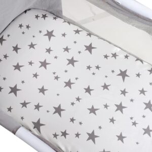 Bassinet Sheet Set 2 Pack Satin Ultra Soft Silk Fit for Rectangle, Hourglass, Oval Bassinet Mattress Protect for Baby Hair and Skin Cradle or Bassinet Sheets, Arrows & Stars