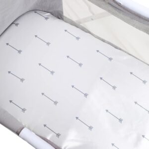 Bassinet Sheet Set 2 Pack Satin Ultra Soft Silk Fit for Rectangle, Hourglass, Oval Bassinet Mattress Protect for Baby Hair and Skin Cradle or Bassinet Sheets, Arrows & Stars