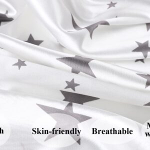 Bassinet Sheet Set 2 Pack Satin Ultra Soft Silk Fit for Rectangle, Hourglass, Oval Bassinet Mattress Protect for Baby Hair and Skin Cradle or Bassinet Sheets, Arrows & Stars