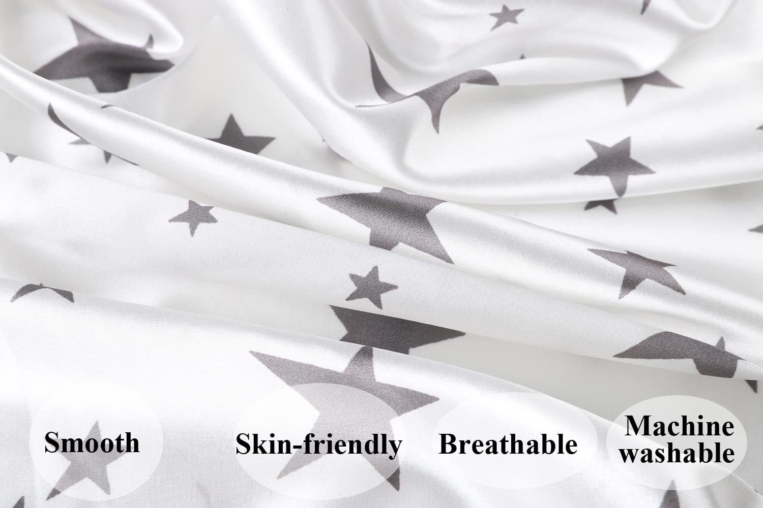 Bassinet Sheet Set 2 Pack Satin Ultra Soft Silk Fit for Rectangle, Hourglass, Oval Bassinet Mattress Protect for Baby Hair and Skin Cradle or Bassinet Sheets, Arrows & Stars