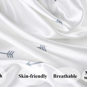 Bassinet Sheet Set 2 Pack Satin Ultra Soft Silk Fit for Rectangle, Hourglass, Oval Bassinet Mattress Protect for Baby Hair and Skin Cradle or Bassinet Sheets, Arrows & Stars