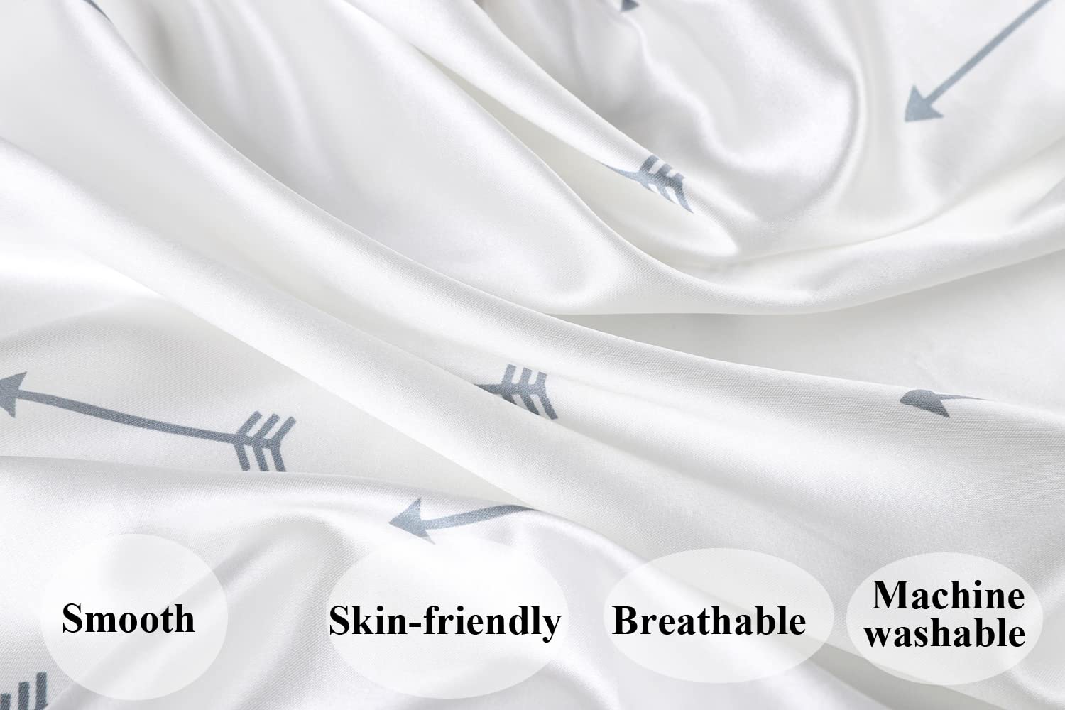 Bassinet Sheet Set 2 Pack Satin Ultra Soft Silk Fit for Rectangle, Hourglass, Oval Bassinet Mattress Protect for Baby Hair and Skin Cradle or Bassinet Sheets, Arrows & Stars