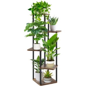 geebobo plant stand indoor, 4 tier plant stands for indoor plants multiple, tiered flower shelf plants holder display rack shelving for patio garden balcony bedroom living room, brown