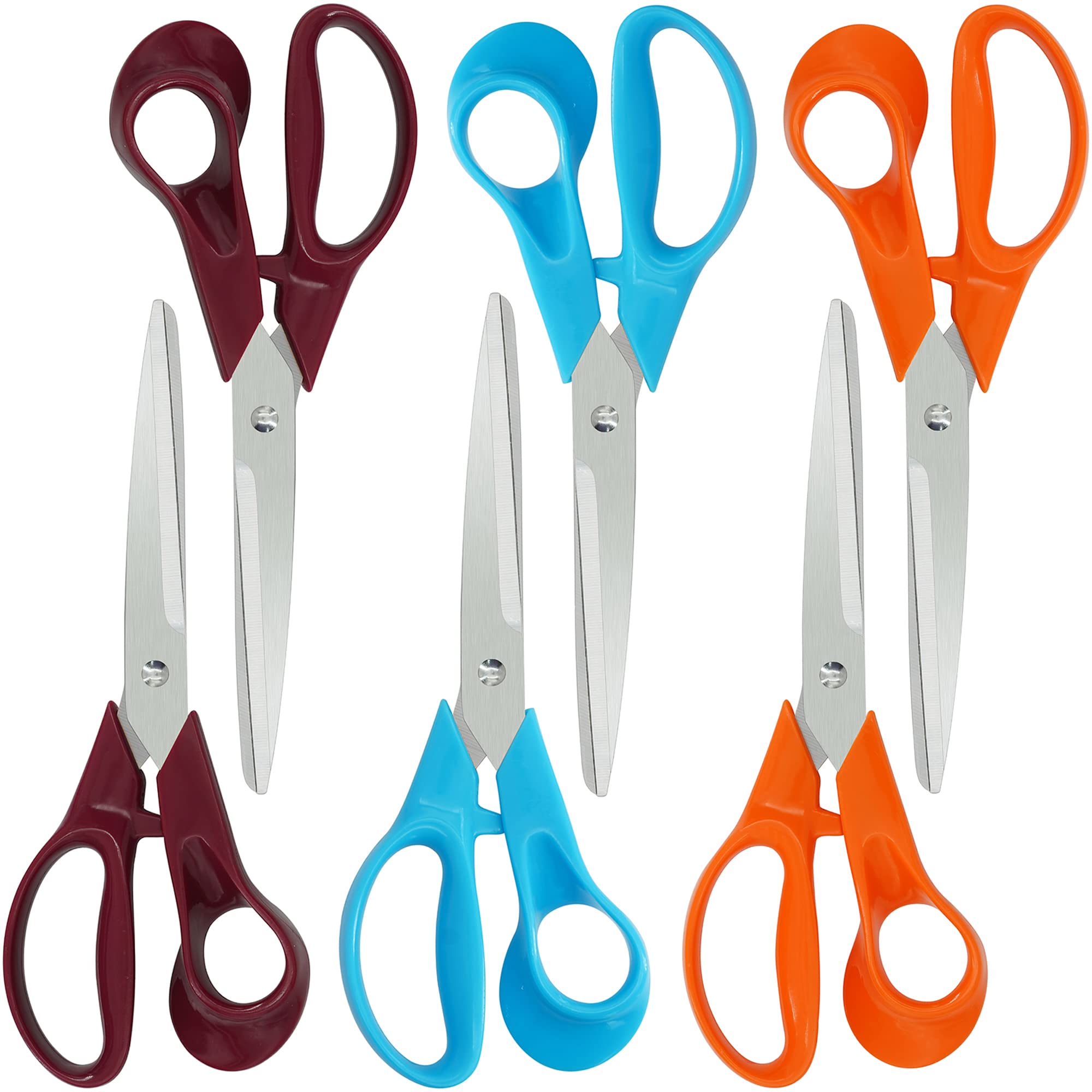 Scissors,Office Scissors All Purpose Ergonomic Design Comfort-Grip Handles Sharp Scissors For Office Home Craft Sewing Fabric Supplies School Student Teacher Scissors Set 6-Pack