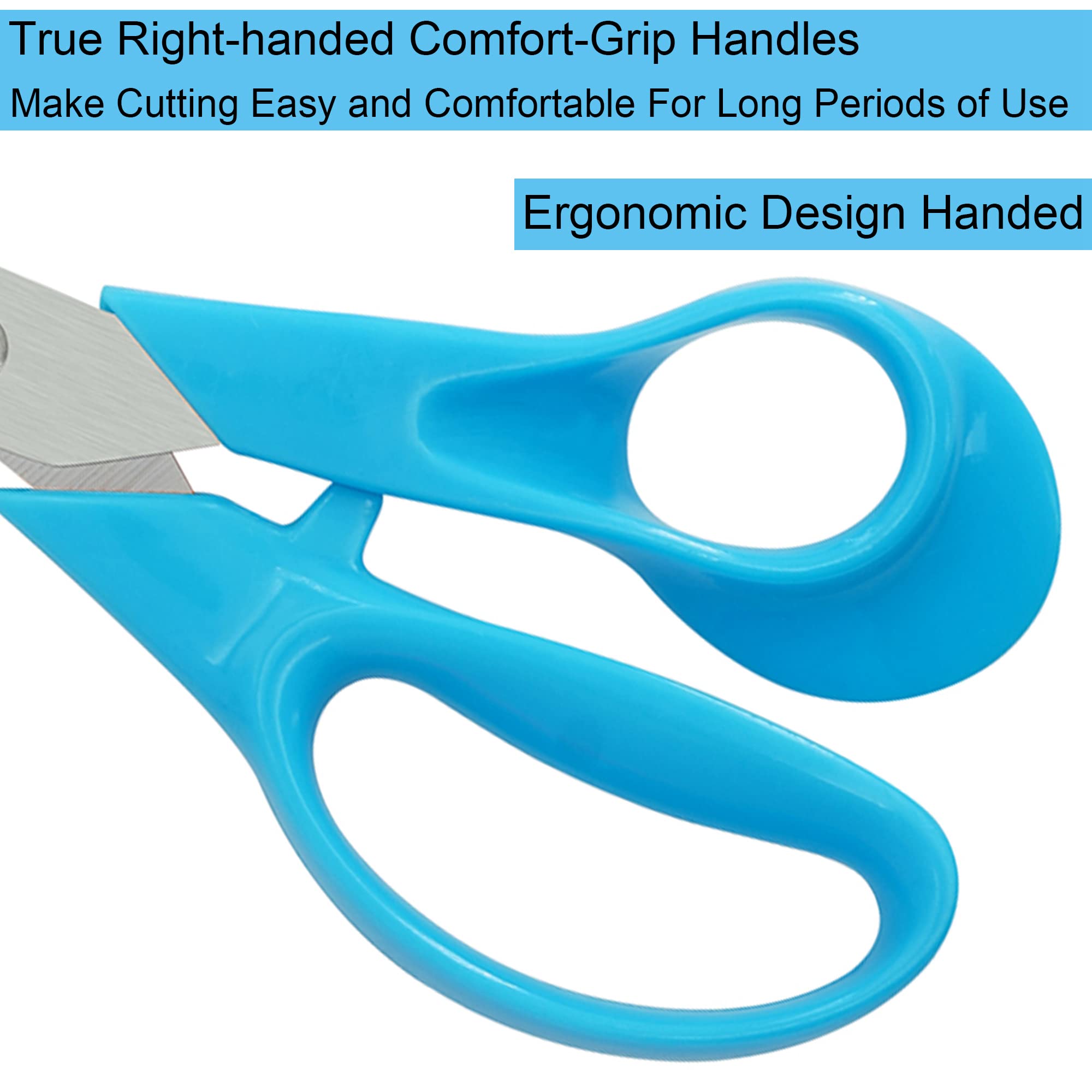 Scissors,Office Scissors All Purpose Ergonomic Design Comfort-Grip Handles Sharp Scissors For Office Home Craft Sewing Fabric Supplies School Student Teacher Scissors Set 6-Pack