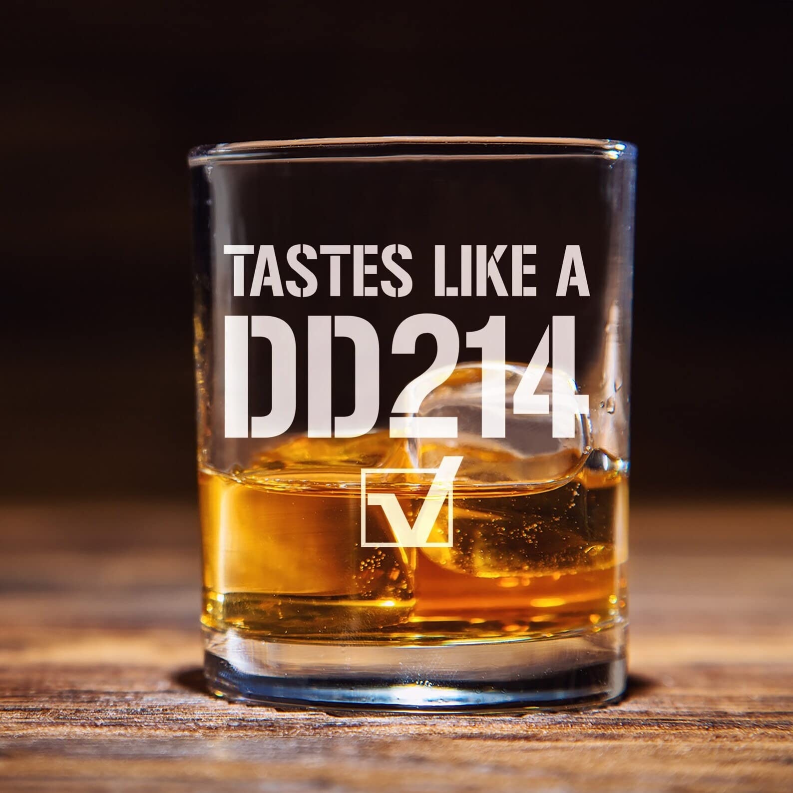 Engraved Taste Like DD214 Whiskey Glass - 11oz Rock Glass For DD-214 Alumni Made In The USA