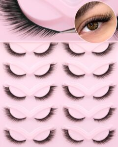 fox eye lashes angel wing mink eyelashes natural look l curl eyelash extensions short wispy cosplay fake eyelashes doll cat eye lashes pack by geeneiya, 10 pairs - doll49