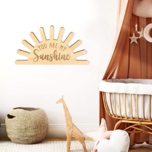 Xylolfsty You Are My Sunshine Wall Decor Boho Wall Art 1 Piece Wooden Sun Style Decoration for Boys and Girls Bedrooms Hang On Wall Sign for Playroom