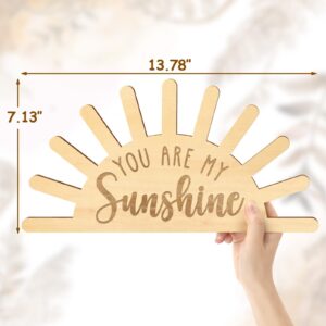 Xylolfsty You Are My Sunshine Wall Decor Boho Wall Art 1 Piece Wooden Sun Style Decoration for Boys and Girls Bedrooms Hang On Wall Sign for Playroom