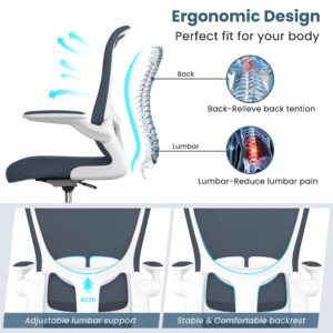 Drafting Chair, Tall Office Chair with Flip-up Armrests Executive Ergonomic Computer Standing Desk Chair, Office Drafting Chair with Lumbar Support and Adjustable Footrest Ring