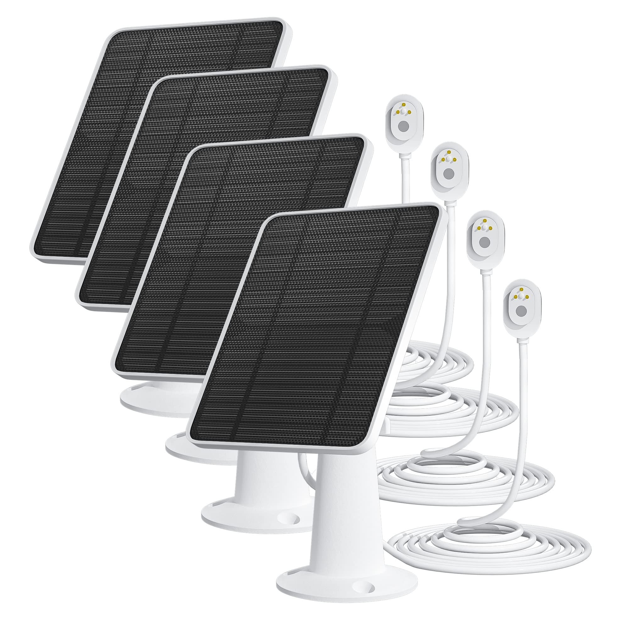 Solar Panel Charger Compatible with Arlo Pro 5S/Pro 4/Pro 3/Pro 3 Floodlight/Ultra/Ultra 2 Camera, 6V 4.5W Solar Panels Charging IP65 Weatherproof w/ 9.8ft Charging Cable Adjustable Wall Mount, 4 Pack