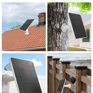 Solar Panel Charger Compatible with Arlo Pro 5S/Pro 4/Pro 3/Pro 3 Floodlight/Ultra/Ultra 2 Camera, 6V 4.5W Solar Panels Charging IP65 Weatherproof w/ 9.8ft Charging Cable Adjustable Wall Mount, 4 Pack