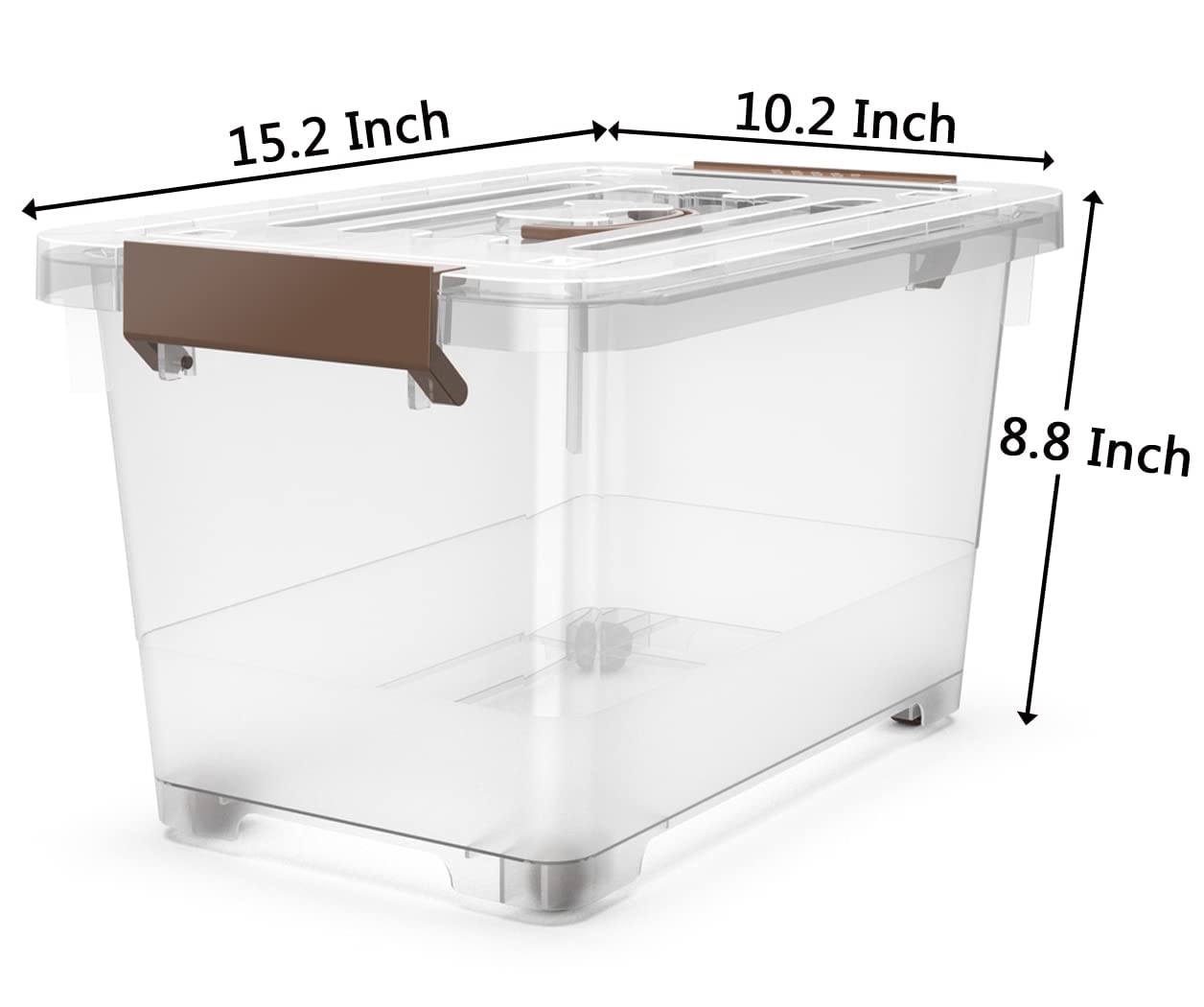 17 Quart Clear Storage Latch Box/Bin, 4-Pack Plastic Stackable Box Organization with Wheels Latching Handle and Lid