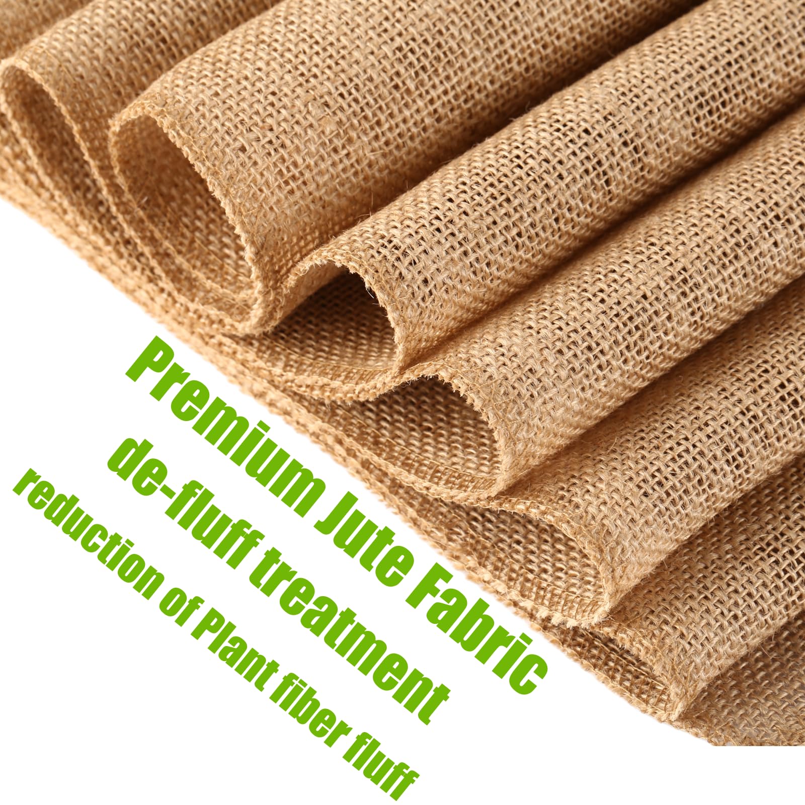 KENNUOCAT Burlap Table Runners - Natural and Eco-Friendly Versatile Premium Jute Fabric Rolls -12x108Inches(1 Roll) Decor for Weddings,Partie,Events and Home-Rustic Style Tablecloth-DIY Crafts