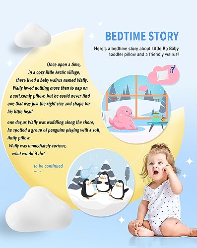 Little Bo Baby Toddler Pillow, BASF Memory Foam Core Pillow - Ventilated & Height Adjustable - 1 Pack Toddler Size - Without Pillowcase