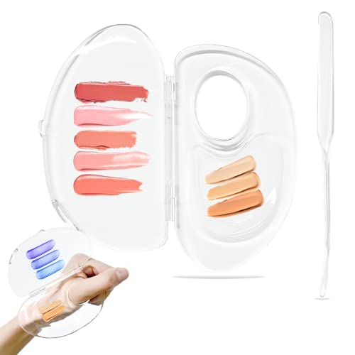 Banugo Makeup Mixing Palette, Acrylic Palette and Spatula, Upgraded Foundation Palette, Foundation Mixing Tray for Makeup Artist and Beginner