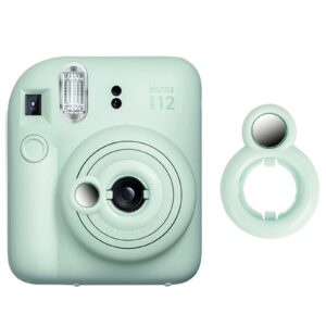 rieibi selfie mirror for instax mini 12, self-portrait mirror for fujifilm instax mini 12 instant camera, fuji mini 12 selfie lens accessories - green