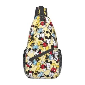 qanpe cartoon sling bag cute crossbody sling bags for women men travel hiking sling backpack