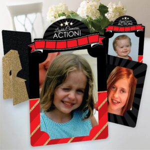 big dot of happiness red carpet hollywood - movie night party 4x6 picture display - paper photo frames - set of 12