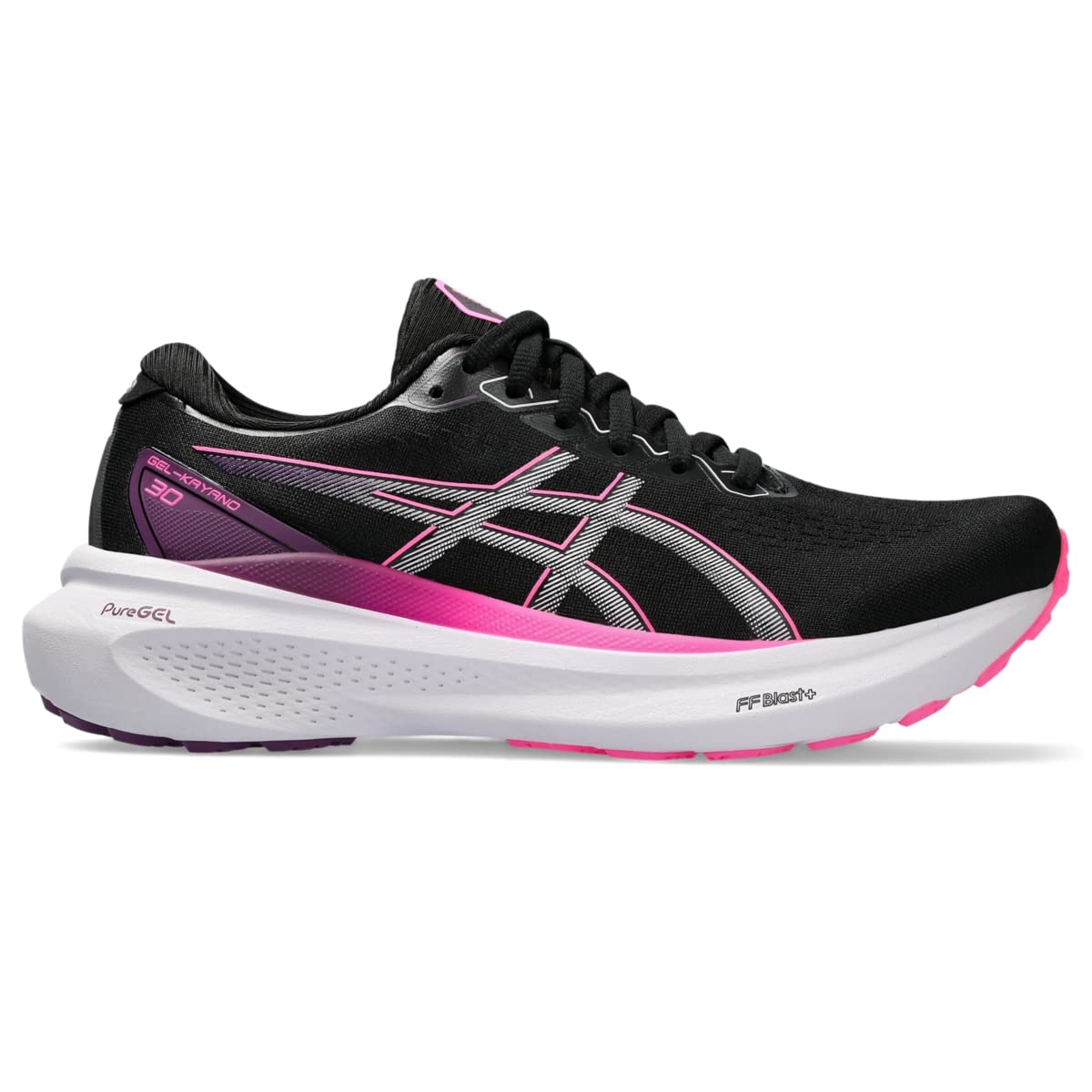 ASICS Women's Gel-Kayano 30 Running Shoes, 8.5, Black/Lilac HINT