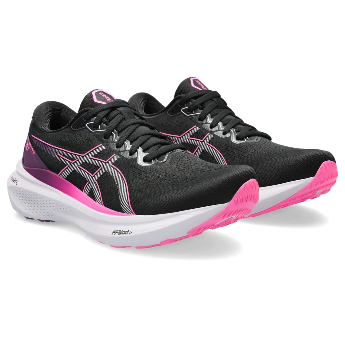 ASICS Women's Gel-Kayano 30 Running Shoes, 8.5, Black/Lilac HINT