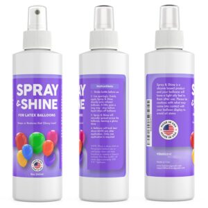 [2 Pack] 8 oz Shine Spray for Balloons - Latex Balloon Gloss Shine for a Brilliant Appearance - Hi Gloss - Brillo Para Globos - Made in USA 8oz Balloon Spray for Latex Balloons - Made in USA