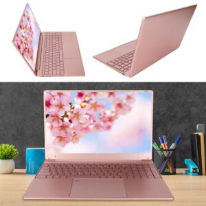 Business Laptop, Laptop Computer Quad Core CPU Fingerprint Reader 15.6 Inch for Work (16+256G US Plug)