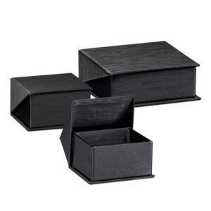 ALLUREPACK - Case Of 12 - Watch/Bangle Box With Pillow - Black Colored - Silk Brushed Cardboard Paper Jewelry Gift Box With Elite Modern Angled Closure, Velvet Topped Foam Interior.