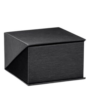 ALLUREPACK - Case Of 12 - Watch/Bangle Box With Pillow - Black Colored - Silk Brushed Cardboard Paper Jewelry Gift Box With Elite Modern Angled Closure, Velvet Topped Foam Interior.