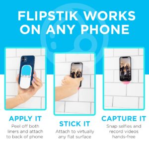 Flipstik 3.0 Foldable Adhesive Phone Mount – Sticks to Any Flat Surface – Hands Free Selfies, Videos, Car Mount, Phone Stand, Travel Accessory – Sticky Phone Mount (Space Gray)