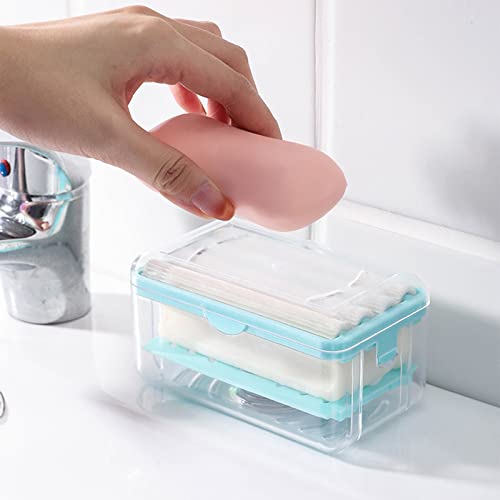 NOBRIM Soap Dish Multifunctional Soap Dish Hands Free Foaming Draining Bar Holder Grid Tray Storage Box Cleaning Tool for Bathroom Accessories