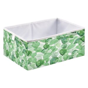 Kigai Tropical Cactus Rectangular Storage Bins - 15.8 x 10.6 x 7 in Large Foldable Rectangular Organizer Storage Basket for Home Office, Nursery, Shelf, Closet