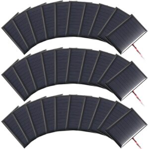 retisee 30 pcs 5v 30ma mini solar cells mini solar panels mini polysilicon solar cells diy electric toy materials photovoltaic cells with wires solar diy system kits