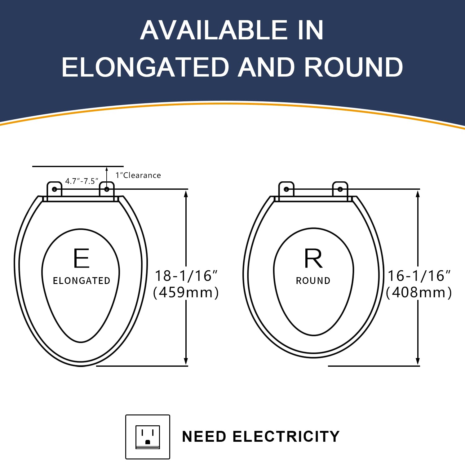 ZMJH A201 Elongated Smart Toilet Seat, Unlimited Warm Water, Vortex Wash, Electronic Heated,Warm Air Dryer,Bidet Seat,Rear and Front Wash, LED Light, Need Electrical, White (Elongated)