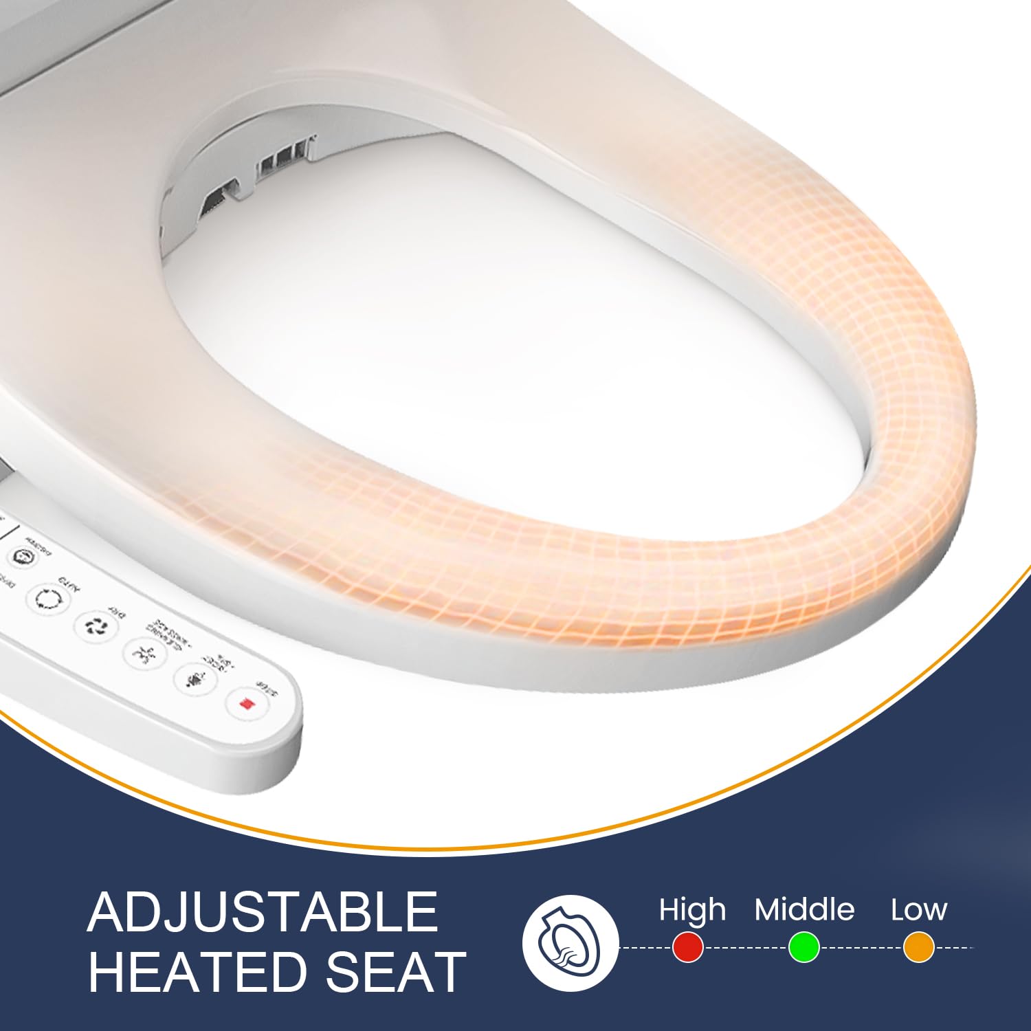 ZMJH A201 Elongated Smart Toilet Seat, Unlimited Warm Water, Vortex Wash, Electronic Heated,Warm Air Dryer,Bidet Seat,Rear and Front Wash, LED Light, Need Electrical, White (Elongated)