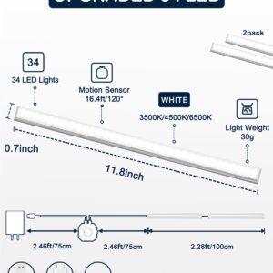 MATICOD Under Cabinet Lights, 3 Colors Motion Sensor Light Indoor Under Cabinet Lighting with Warm White Cold White Daylight, Under Counter Lights for Kitchen LED Closet Lights