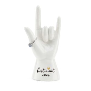 joyimarr best aunt ever gifts i love you hand sculpture ring holder gifts for aunt, aunt birthday gifts from niece, jewelry holder stand aunt gifts from nephew