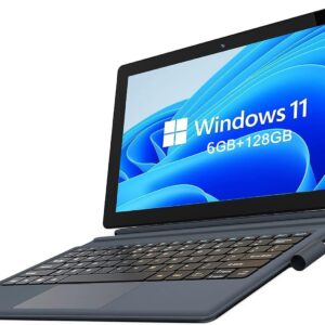 Windows 11 Tablet 10.1 inch Touchscreen, 6GB Memory 128GB Storage, Intel N4120 Ultra Slim Windows Tablets PC IPS HD Display with Keyboard, 2.4G/5G WiFi, USB3.0, Micro HDMI, Bluetooth4.2, Dual Camera