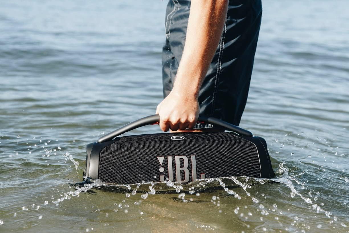 JBL Boombox 3 Wireless Bluetooth Streaming Portable Speaker, Black - IP67 Dustproof and Waterproof, up to 24 Hours of Play Time - WEPGPY Cable