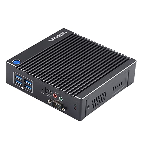 VNOPN Mini PC Intel N3150 Quad Core,Fanless Mini Computer 8G DDR3 128G SSD Windows 10 Pro with License,Dual NIC Ports Micro PC, Desktop PC Support Triple Display, Dual Band WiFi BT4.2