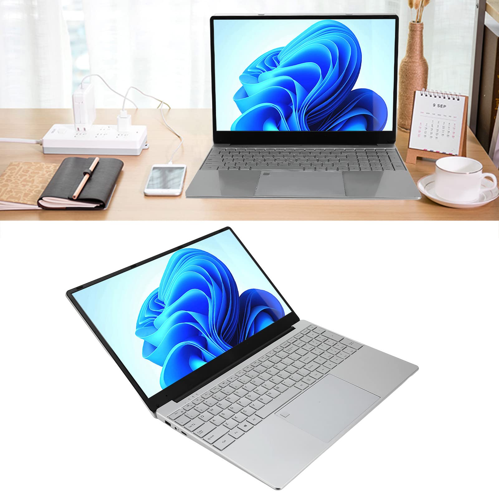 Tangxi 15.6in Laptop Computer, 2K IPS FHD Display,for Intel Core N5105 2.0GHz Processor, LPDDR4 12GB, 256G SSD, Win10, Fingerprint Reader, Stereo Speakers Microphone