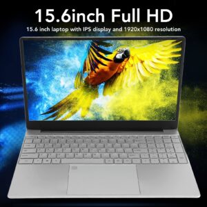 Tangxi 15.6in Laptop Computer, 2K IPS FHD Display,for Intel Core N5105 2.0GHz Processor, LPDDR4 12GB, 256G SSD, Win10, Fingerprint Reader, Stereo Speakers Microphone