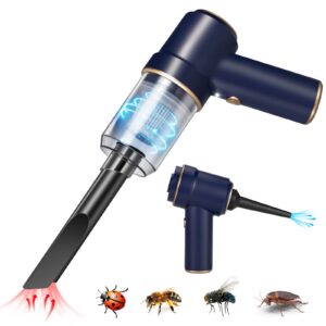 bug vacuum catcher,cordless handheld vacuum cleaner rechargeable bug catcher 6000pa suction power with multifunctional suction nozzle for home office insect stink bug moth spider and car cleaning blue