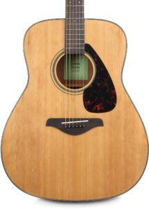 yamaha fg800j solid top dreadnought acoustic guitar, natural