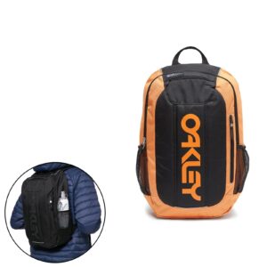 Oakley Men's 20L Enduro 3.0 Soft Orange Backpack for Hiking Backpacking Camping Traveling + BUNDLE with Designer iWear Collapsible Water Bottle with Carabiner