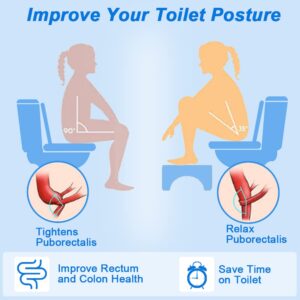 Squatting Toilet Stool for Adults, 6.5" Toilet Stool Squat Adult for Bathroom,Bamboo Potty Stool with Non-Slip Mat Toilet Step Stool - Halloween Decorations Healthy Gifts for Adults Kids Seniors.Brown