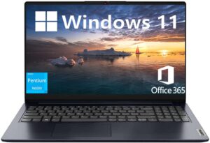 lenovo ideapad laptop, 15.6" fhd display, intel pentium silver n6000 processor, windows 11 home, 20gb ram, 512gb ssd, 1-year microsoft 365 personal, usb type-c, long battery life, abyss blue, pcm