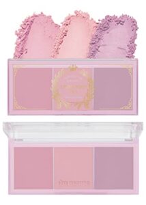 i'm meme palette - afternoon tea blusher | blossom tea blended, cool tone blush for cheek, soft pink, peach, lavender, 3 shades palette, matte powder blush for face & cheeks, for all skin tones, 0.4oz