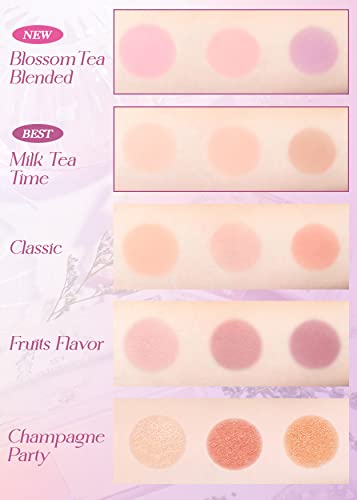 I'm Meme Palette - Afternoon Tea Blusher | Blossom Tea Blended, Cool Tone Blush for Cheek, Soft Pink, Peach, Lavender, 3 Shades Palette, Matte Powder Blush for Face & Cheeks, For All Skin Tones, 0.4oz