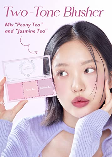 I'm Meme Palette - Afternoon Tea Blusher | Blossom Tea Blended, Cool Tone Blush for Cheek, Soft Pink, Peach, Lavender, 3 Shades Palette, Matte Powder Blush for Face & Cheeks, For All Skin Tones, 0.4oz